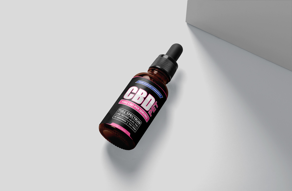Full Spectrum CBD Oil for Cats and Dogs label template - Munez Studio