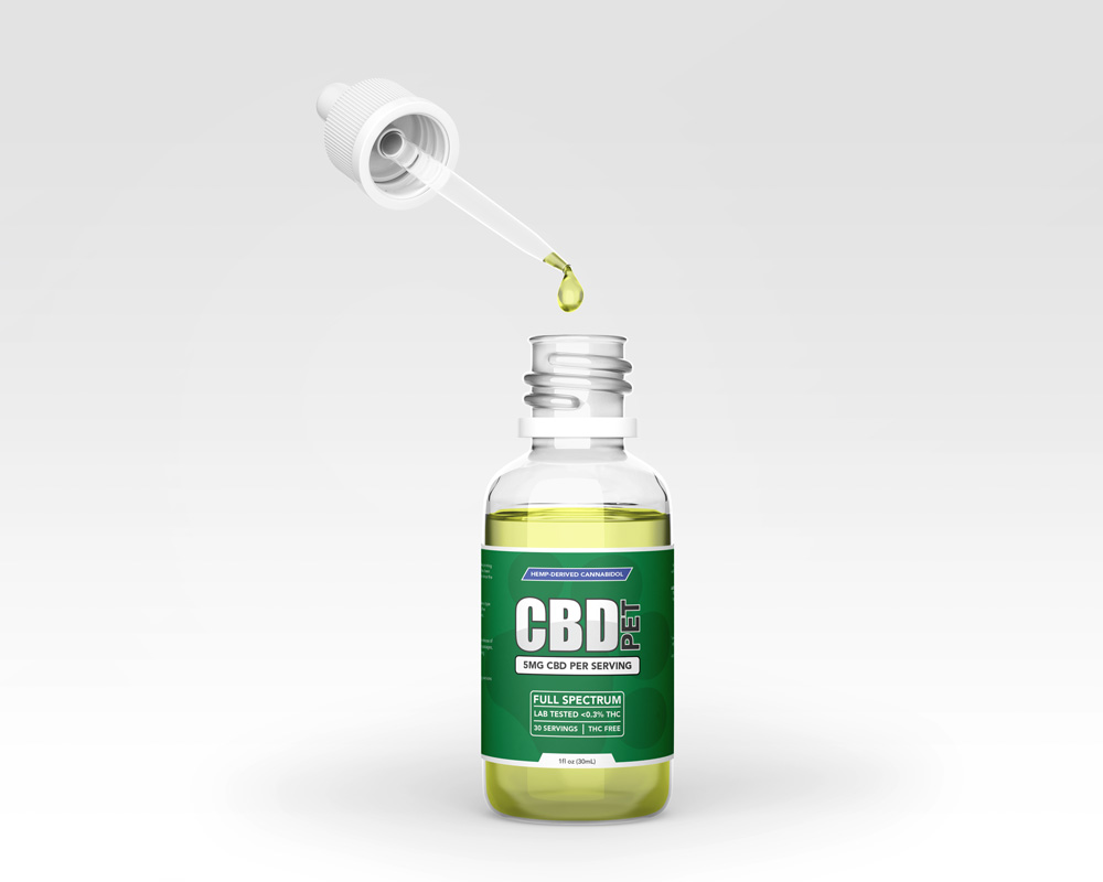 Full Spectrum CBD Oil for Cats and Dogs label template - Munez Studio